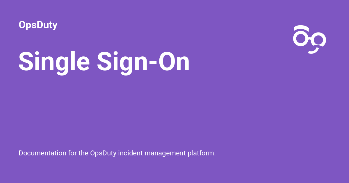 Single Sign-On - OpsDuty